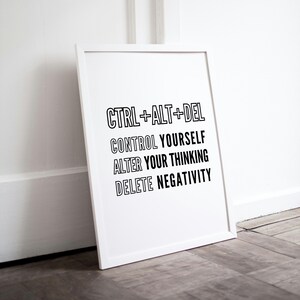 CTRL ALT DEL Quote Print: Motivational Office Decor (digital Download ...