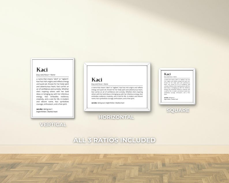 Kaci Name Definition Wall Art Personalized Name Meaning Printable Irish ...