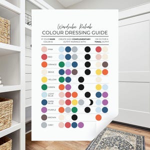 Wardrobe Color Guide Printable: Outfit Coordination Chart (PDF, JPG ...