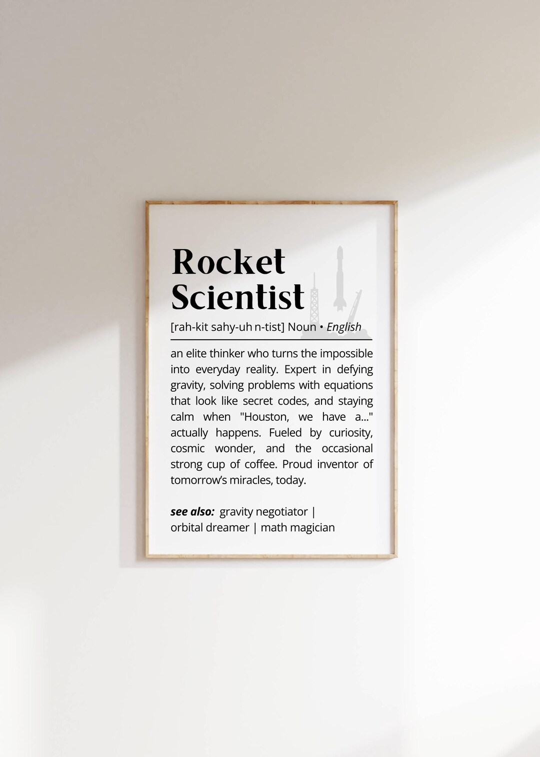Rocket Scientist Definition Print: STEM Gift, Space Lover (digital ...