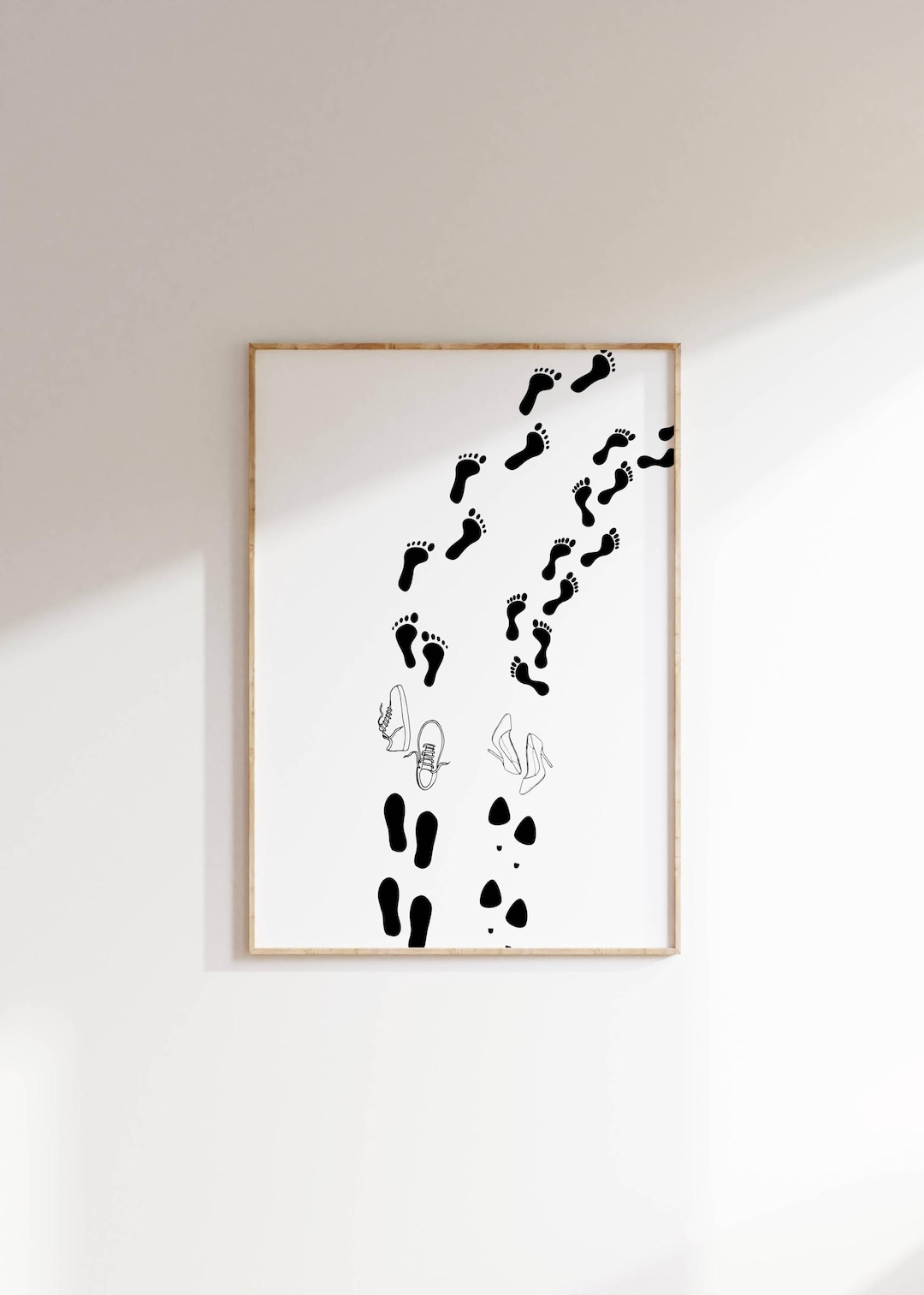 His and Hers Footprints Wall Art Printable Minimalist Kicking off Your ...