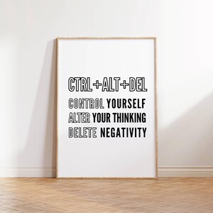 CTRL ALT DEL Quote Print: Motivational Office Decor (digital Download ...