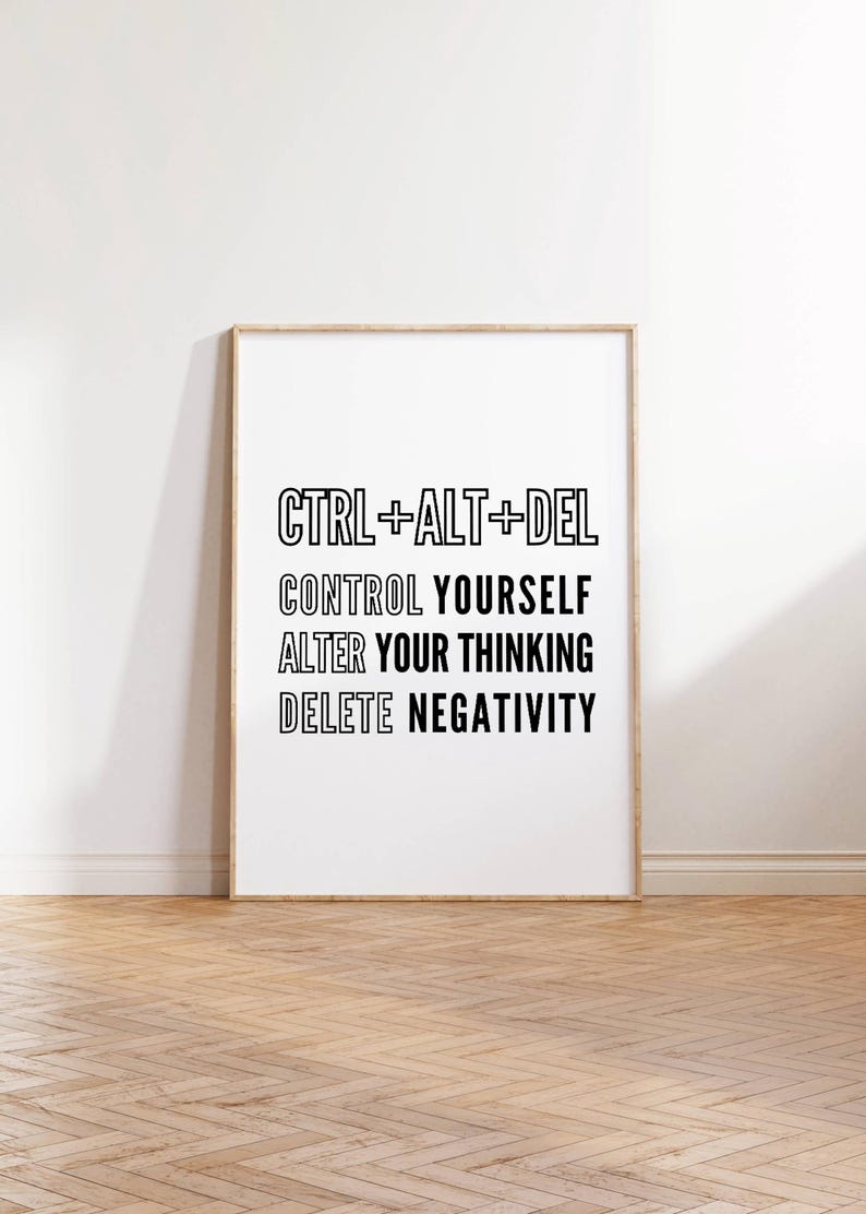 CTRL ALT DEL Quote Print: Motivational Office Decor (digital Download ...