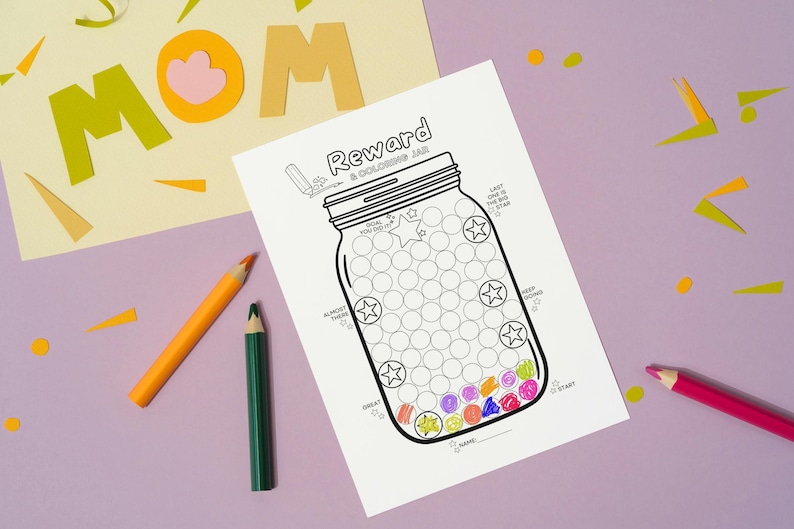 Printable Kids Reward Chart Set: Coloring Page, Progress Tracker (PDF ...