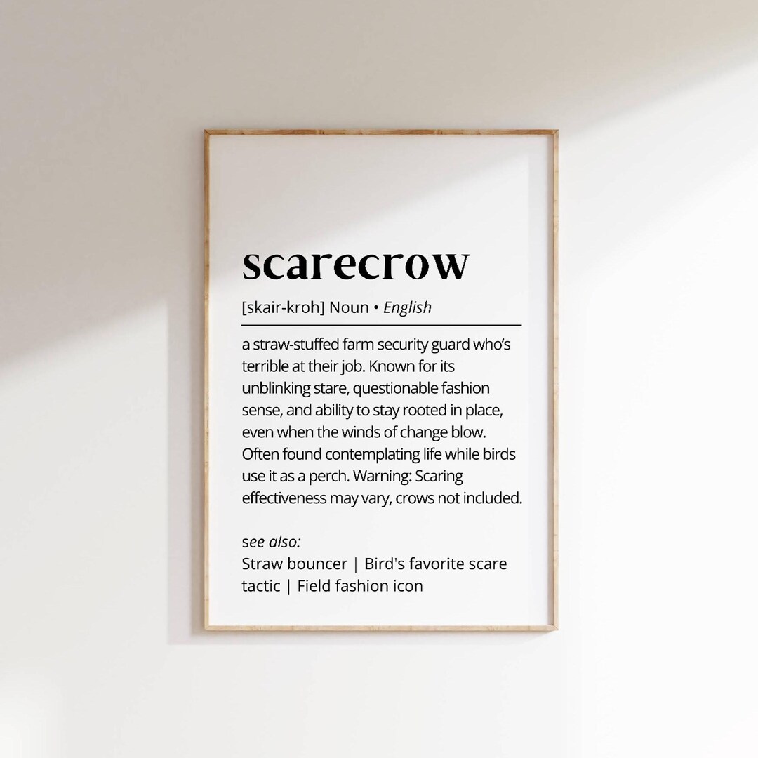 Funny Scarecrow Definition Wall Art Printable Halloween Decor Fall Home ...