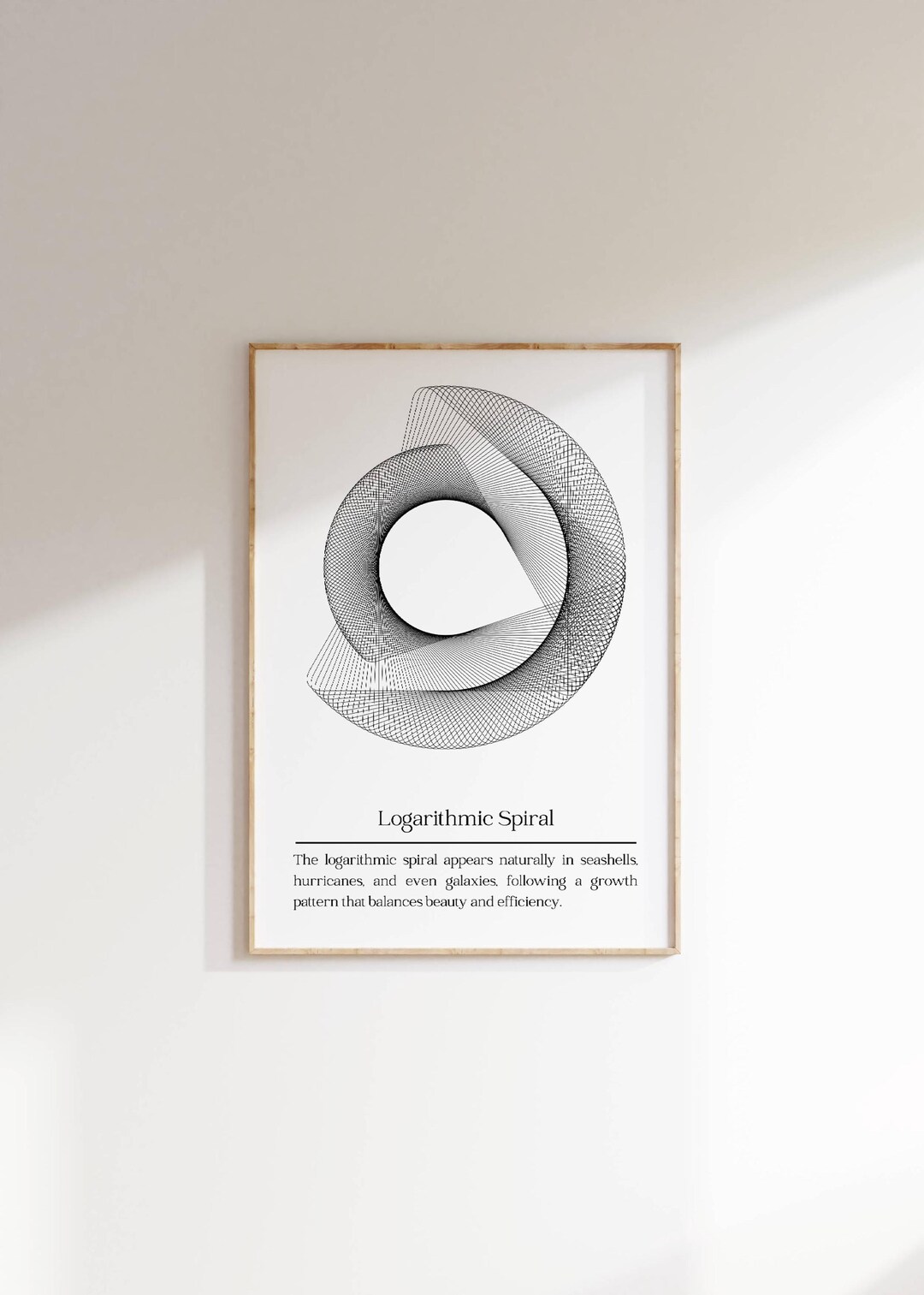 Parametric Wall Art Logarithmic Spiral Minimalist Geometric Printable ...