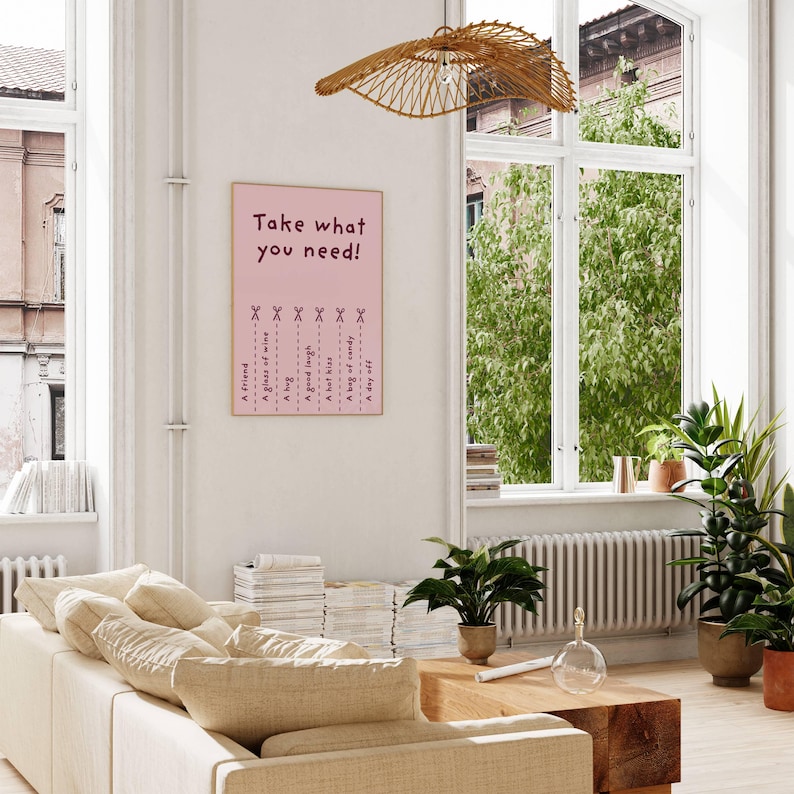 Take What You Need Printable Poster: Funny Self Care Gift (digital ...