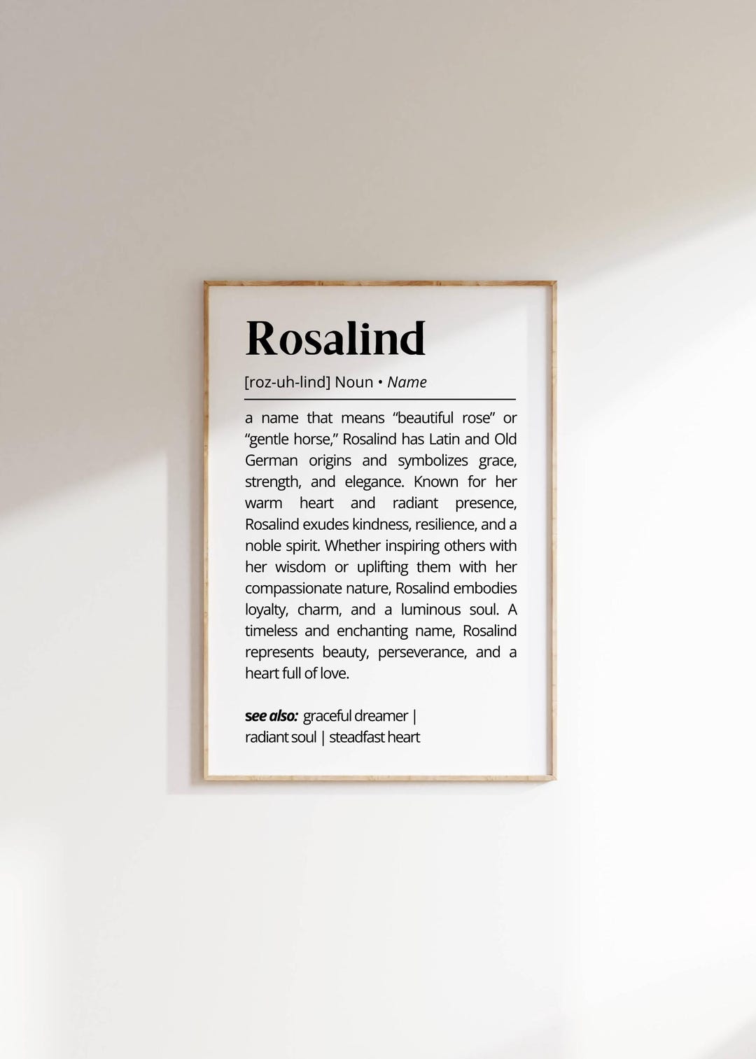 Rosalind Name Meaning Print: Personalized Typography Wall Art (digital ...