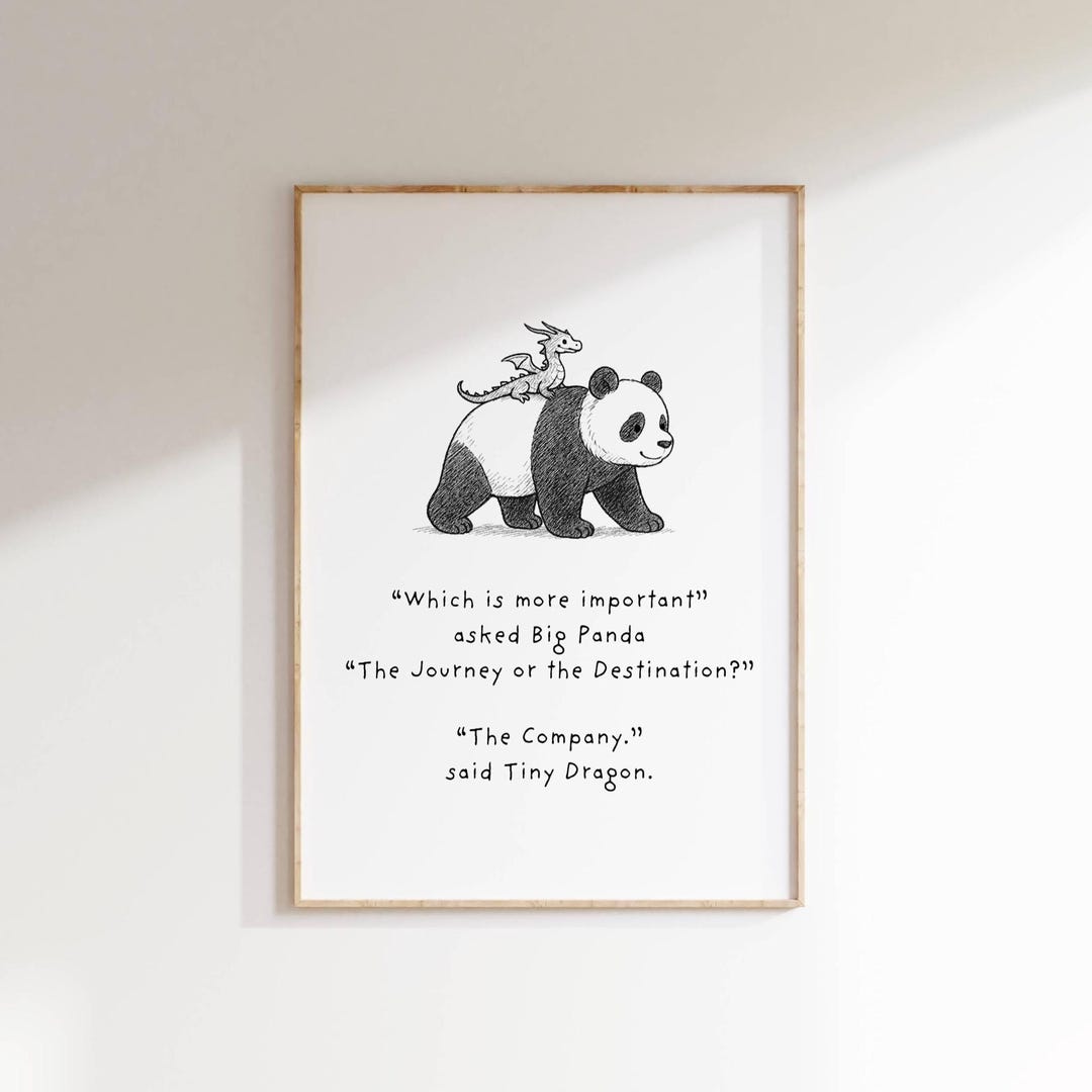 Panda and Dragon Friendship Quote Art: Kids Nursery Decor (digital ...
