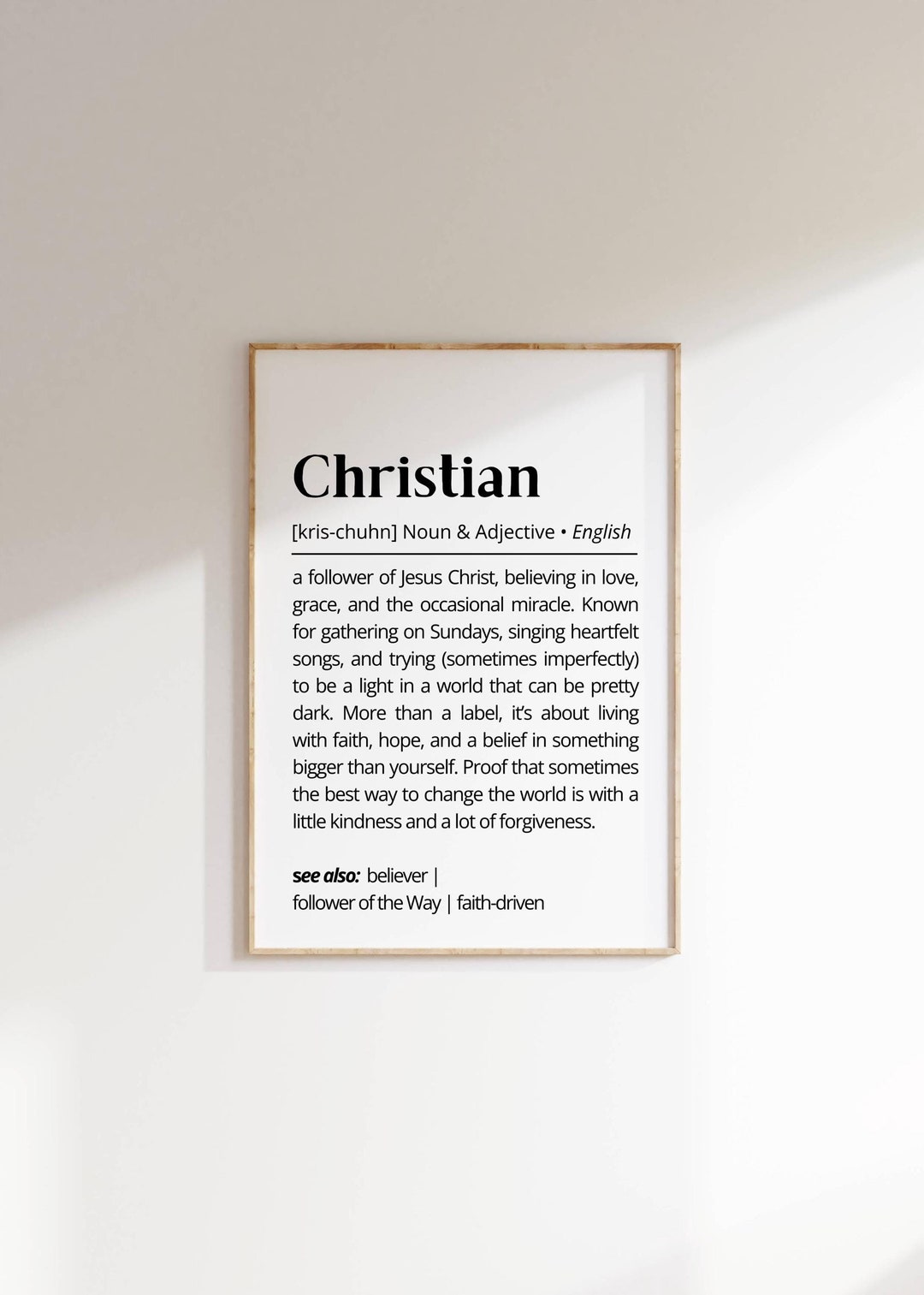 Christian Definition Wall Art Inspiration Faith Print Funny Religious ...