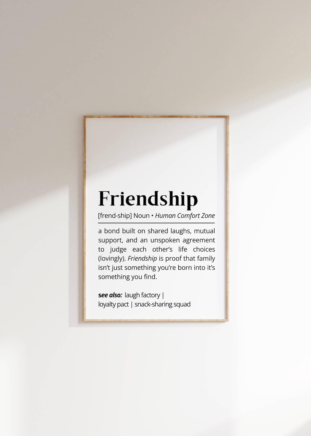Friendship Definition Printable Wall Art Modern Typography Decor ...
