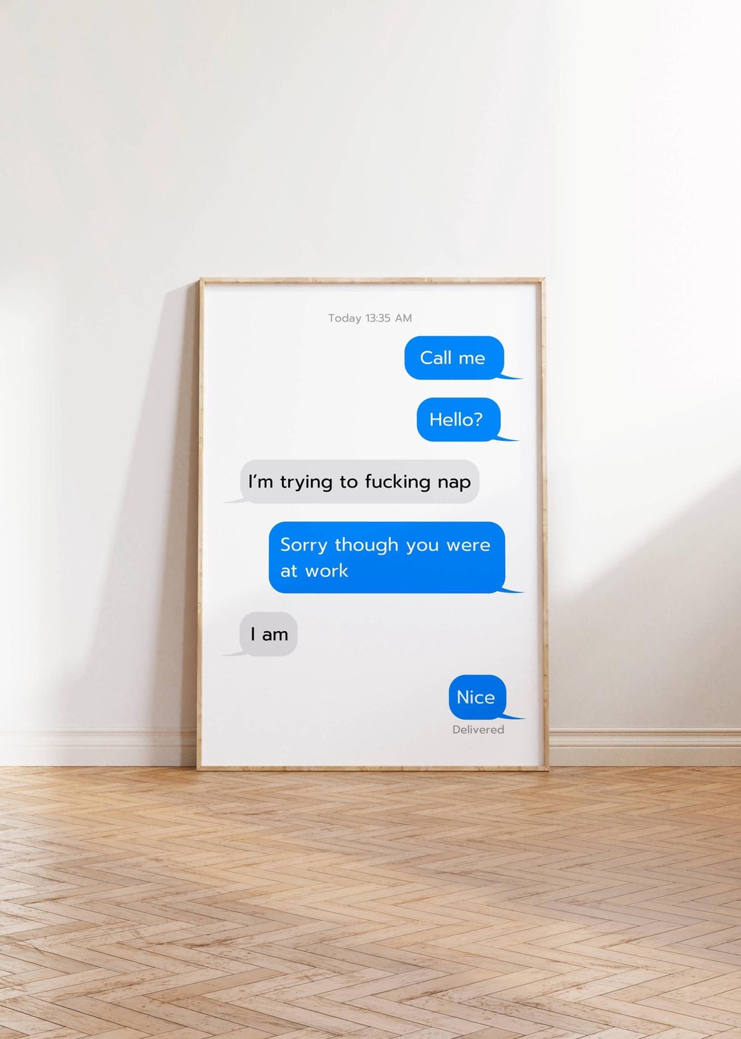 Funny Text Message Art Print: Imessage Conversation (digital Download ...