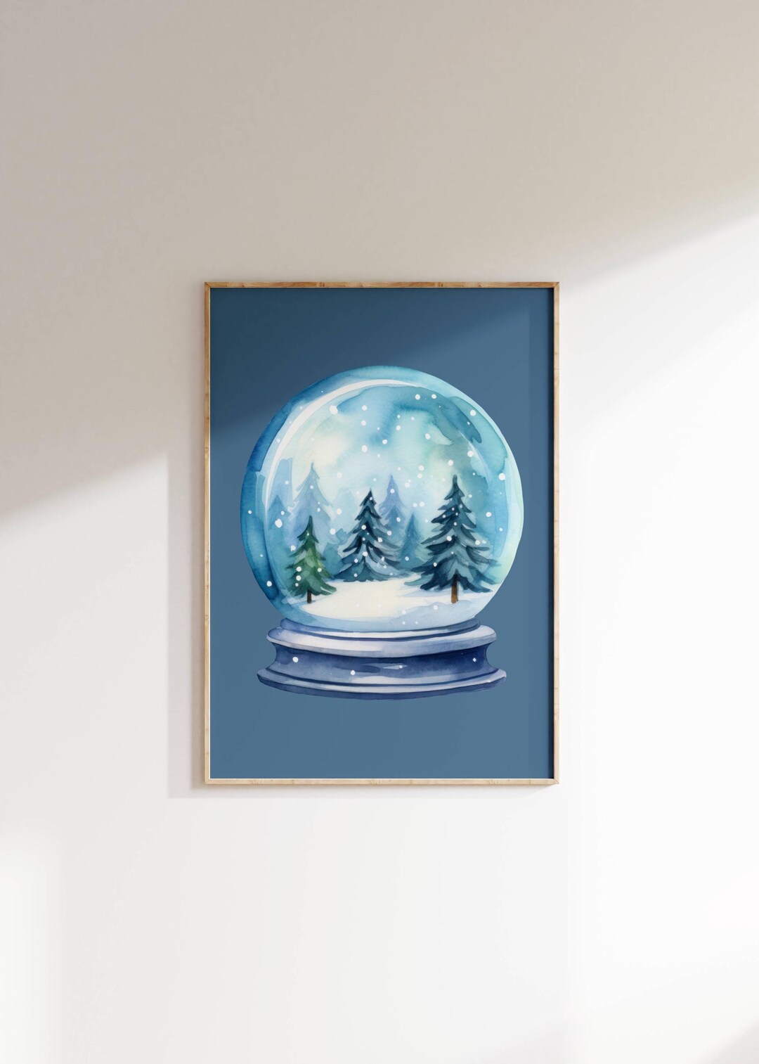 Snow Globe Winter Wonderland Art: Festive Watercolor Print (digital ...