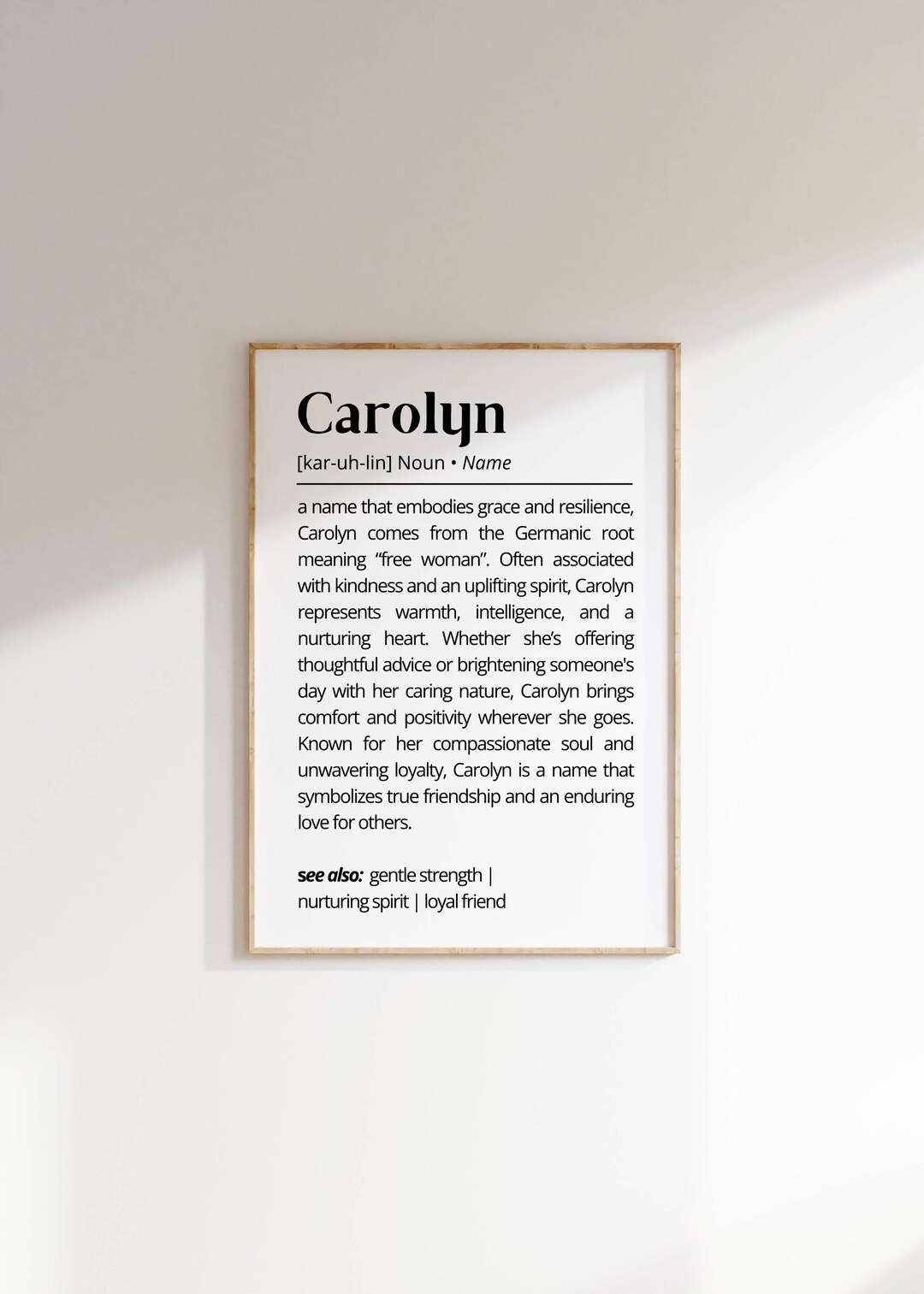 Carolyn Name Definition Wall Art Personalized Inspirational Printable ...