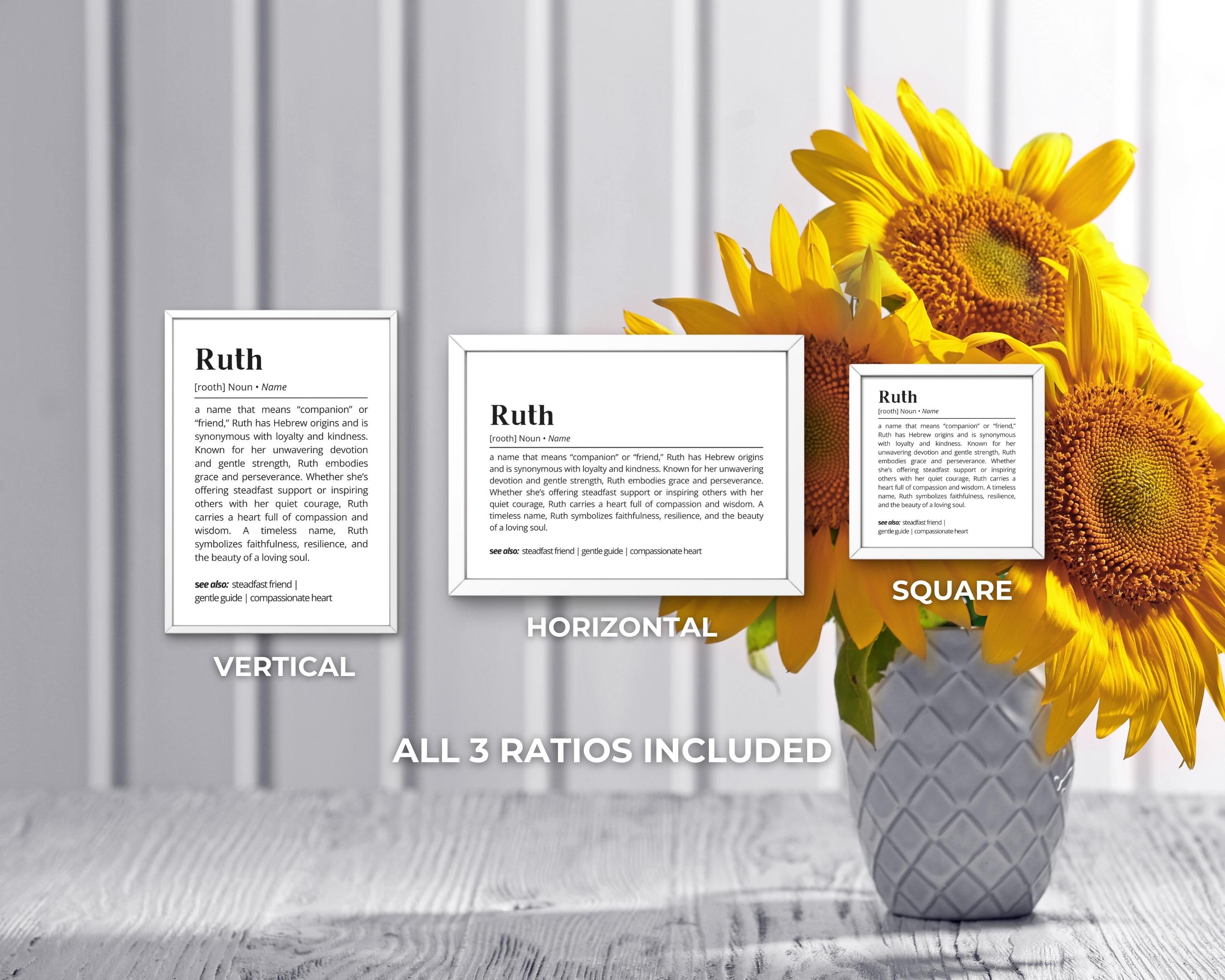Ruth Name Meaning Print | Personalized Gift | Nursery Wall Art ...