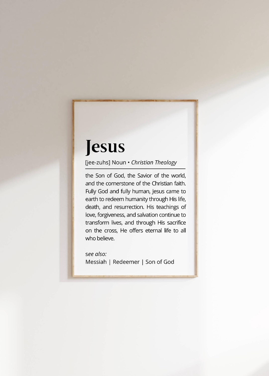 Jesus Definition Wall Art Printable Christian Faith Inspirational Bible ...