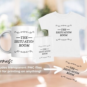 Shituation Room Quote Wall Art Funny Bathroom Sign Farmhouse Toilet Art ...