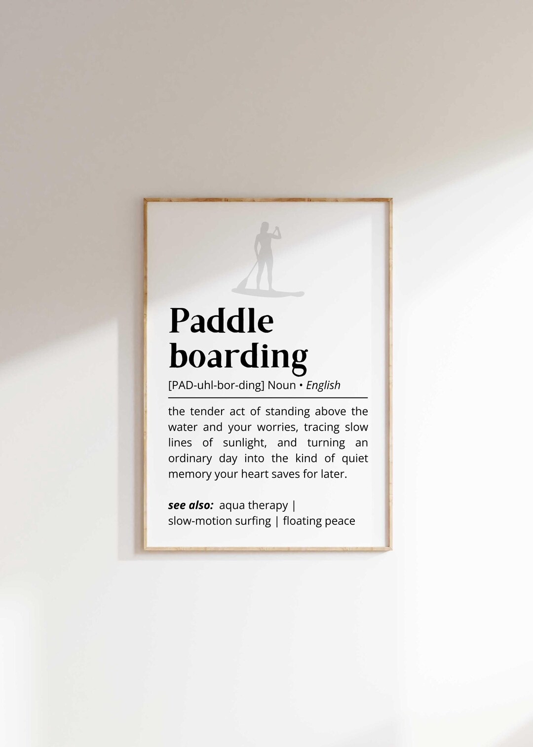 Paddle Boarding Definition Wall Art Printable Lake House Gift Decor ...