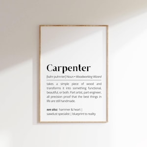Carpenter Definition Print Woodworking Gift DIY Work Humor Print ...