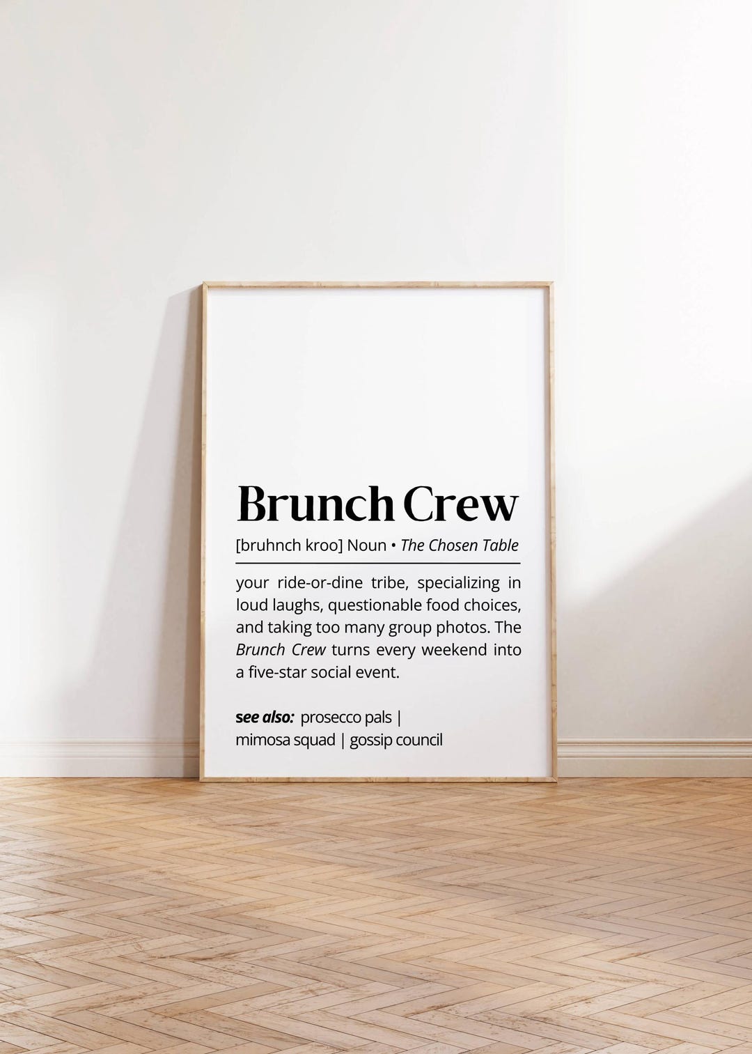Brunch Crew Definition Printable Wall Art Fun and Quirky Typography ...