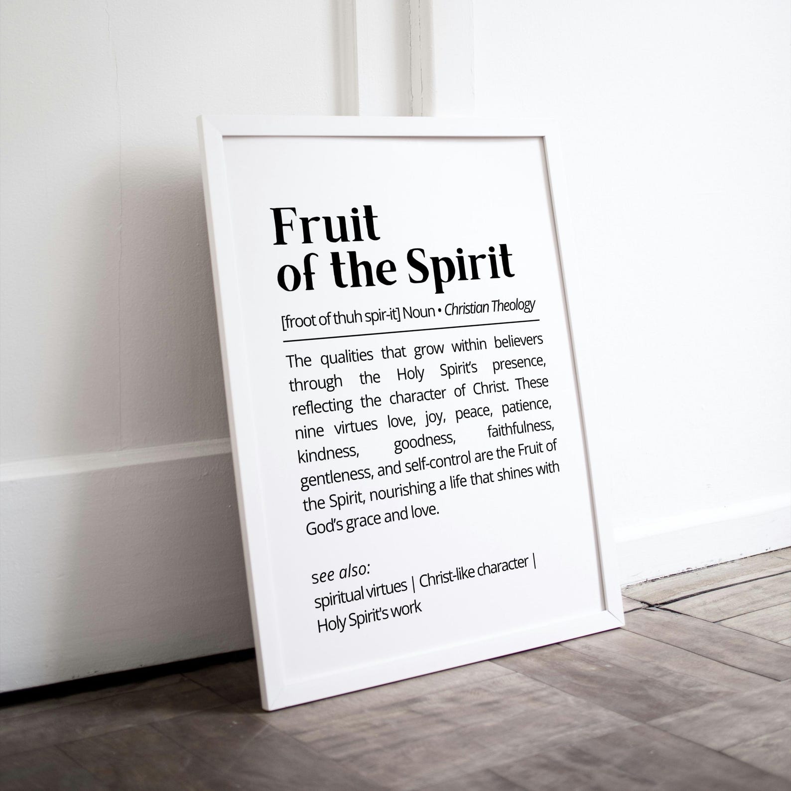 Fruit of the Spirit Definition Christian Wall Art Inspiration Bible ...