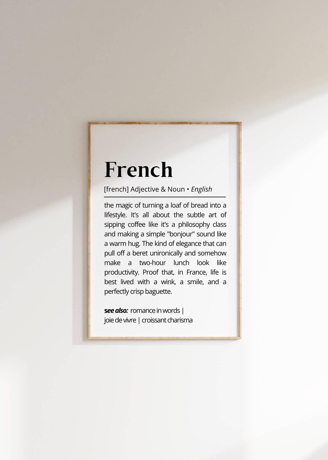 French Definition Print: Witty Parisian Wall Art (digital Download) - Etsy