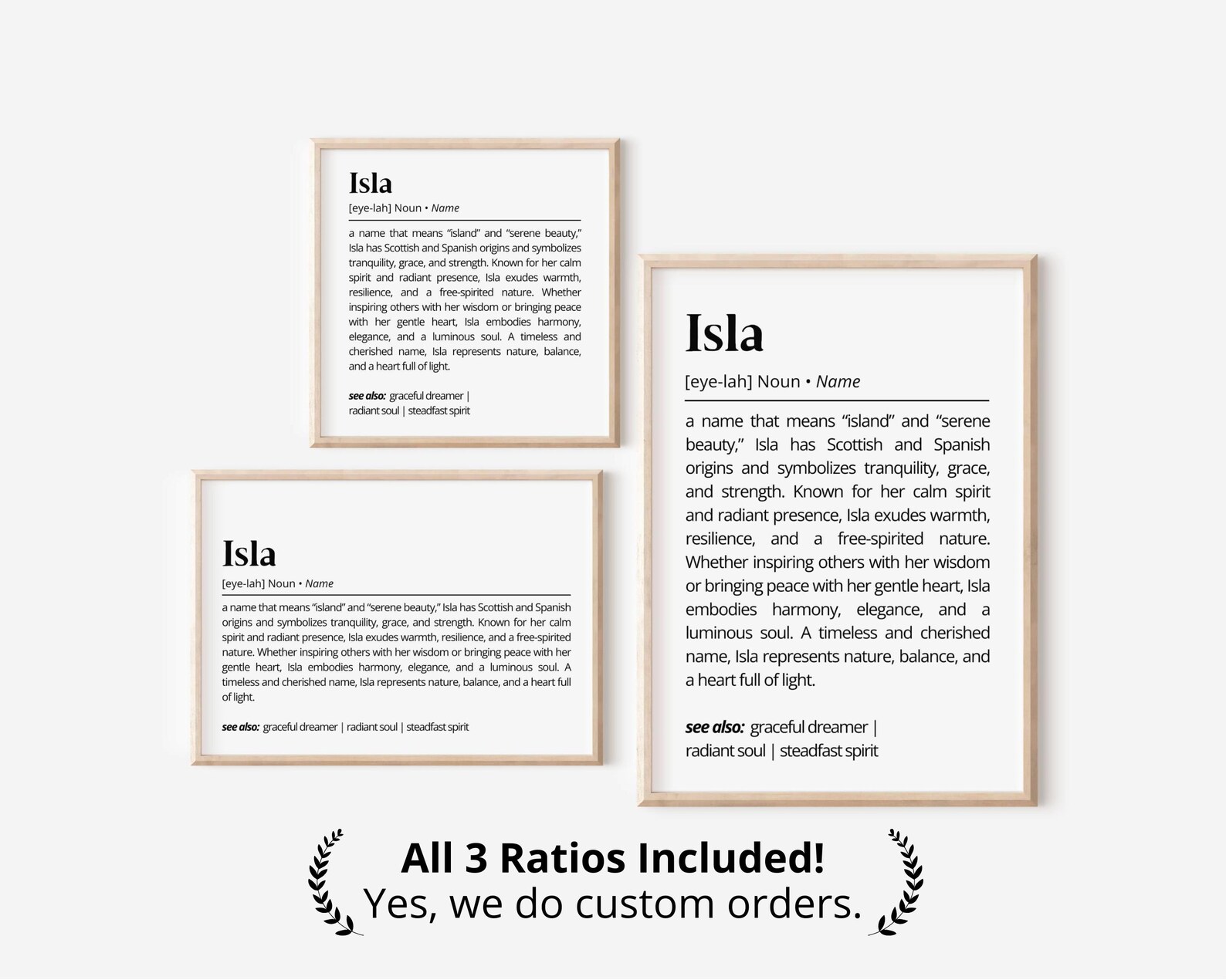 Isla Name Meaning Print | Personalized Gift | Nursery Wall Art ...
