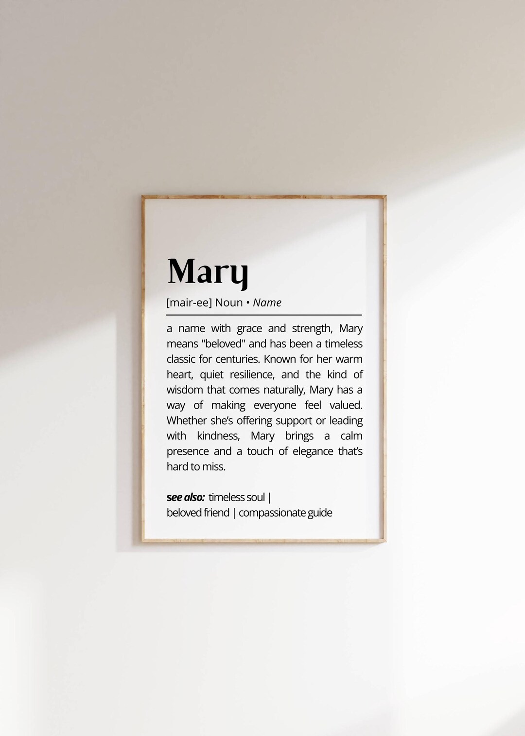 Personalized Mary Name Definition Print: Inspirational Wall Art ...