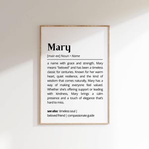 Mary Meaning Print - Etsy