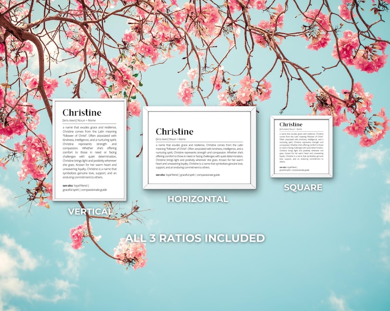 Christine Name Definition Art Printable Inspirational Wall Decor ...