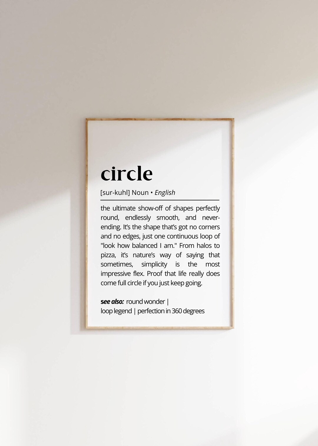 Circle Definition Wall Art Minimalist Funny Geometric Print Modern Home ...