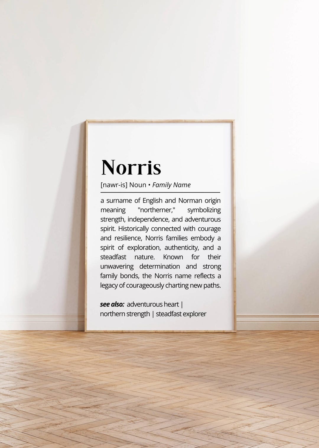 Norris Family Name Definition Wall Art Surname Meaning Print Ancestry ...