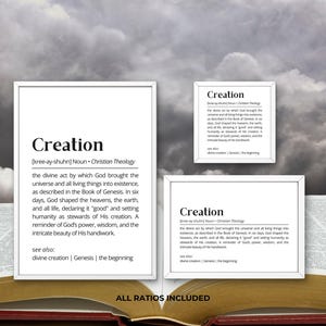 Creation Definition Christian Wall Art Genesis Printable Divine ...