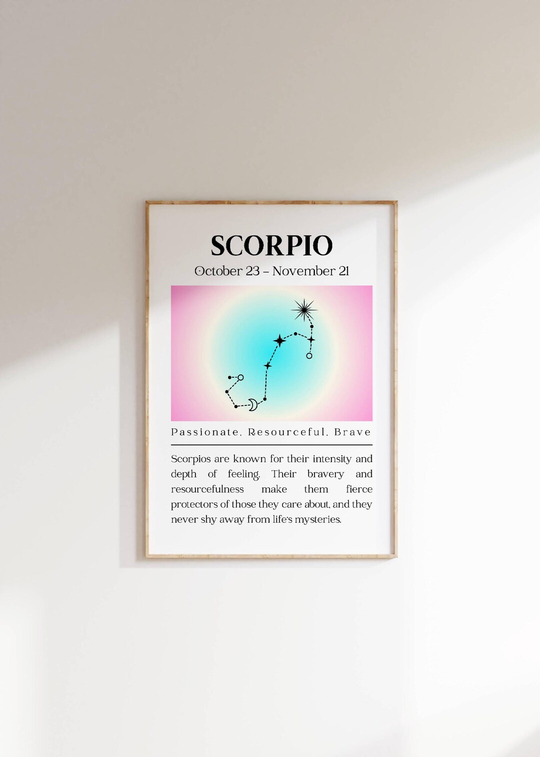 Scorpio Constellation Art Print: Zodiac Astrology Home Decor (digital ...