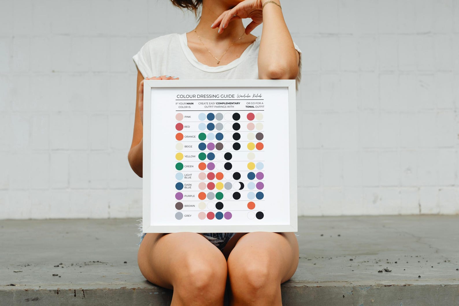 Wardrobe Color Dressing Guide Printable Fashion Style Chart Outfit ...