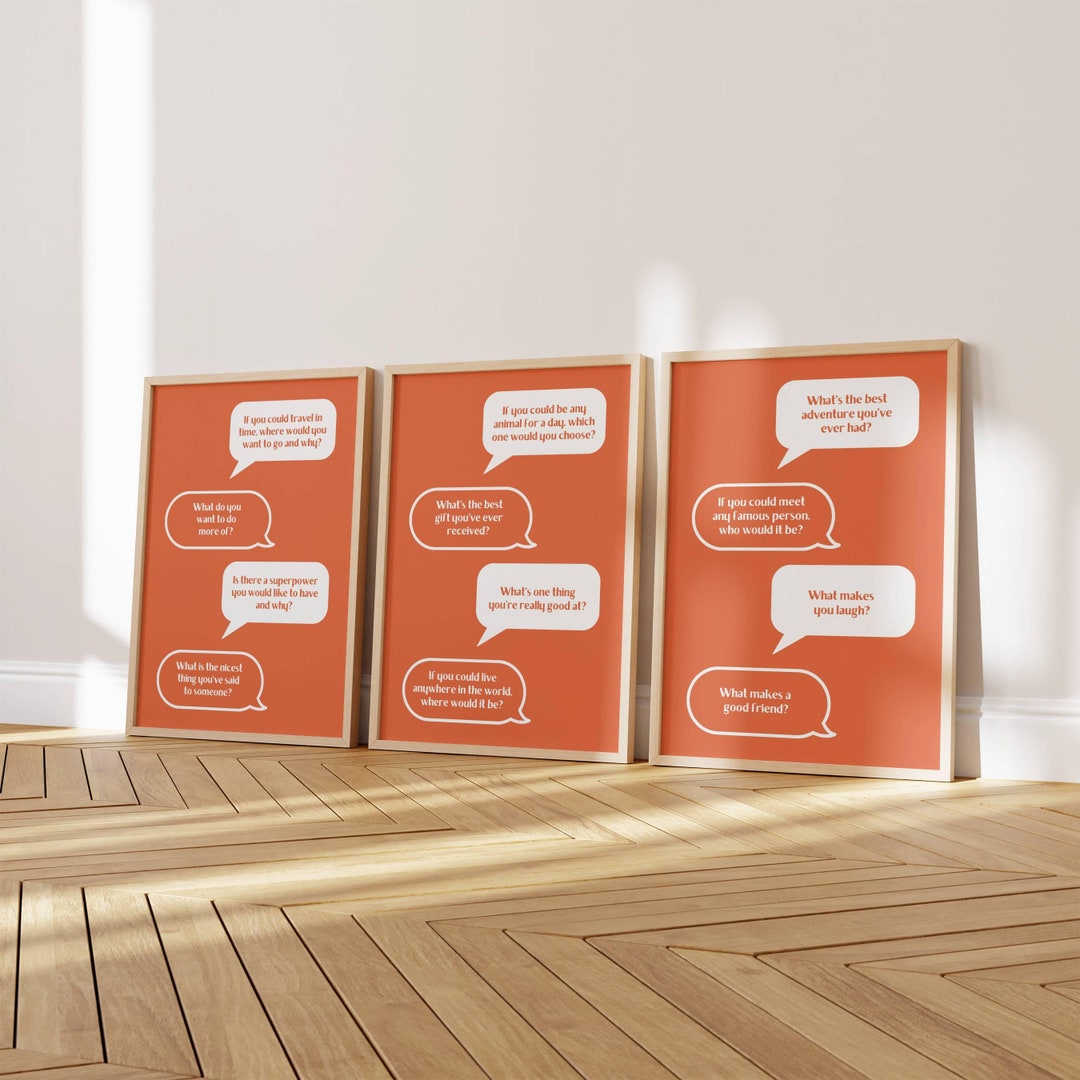 Conversation Starter Wall Art Set of 3 Office Lobby Decor Waiting Room ...