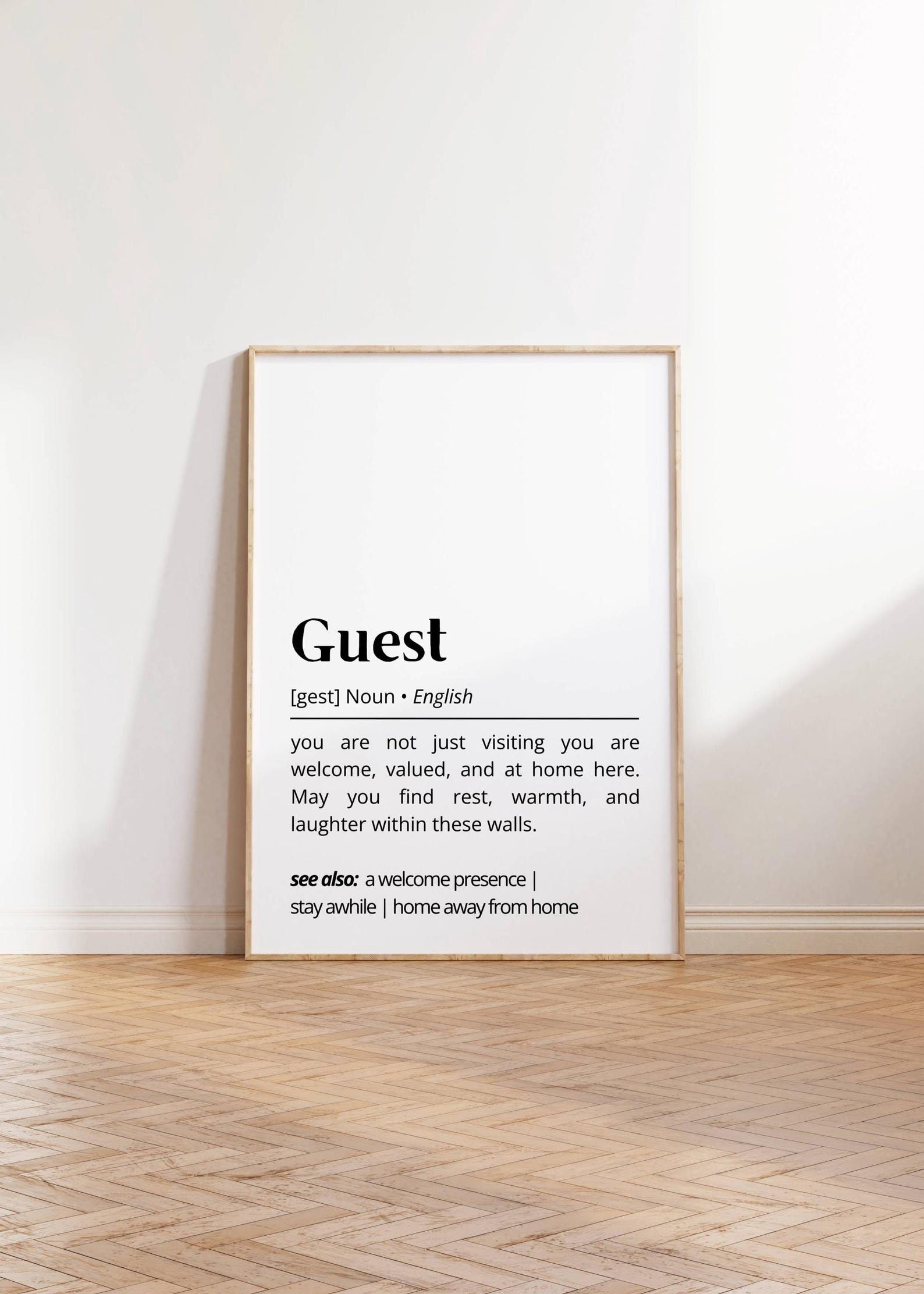 Guest Definition Print: Minimalist Welcome Sign (digital Download) - Etsy