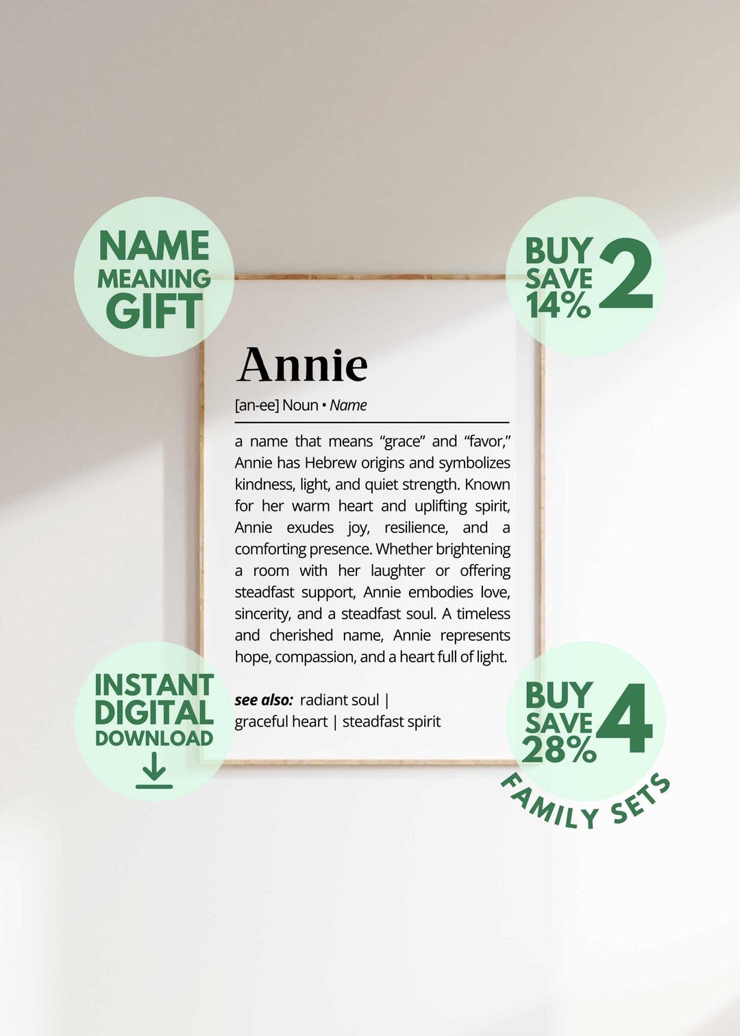 Annie Name Meaning Print | Personalized Gift | Nursery Wall Art ...