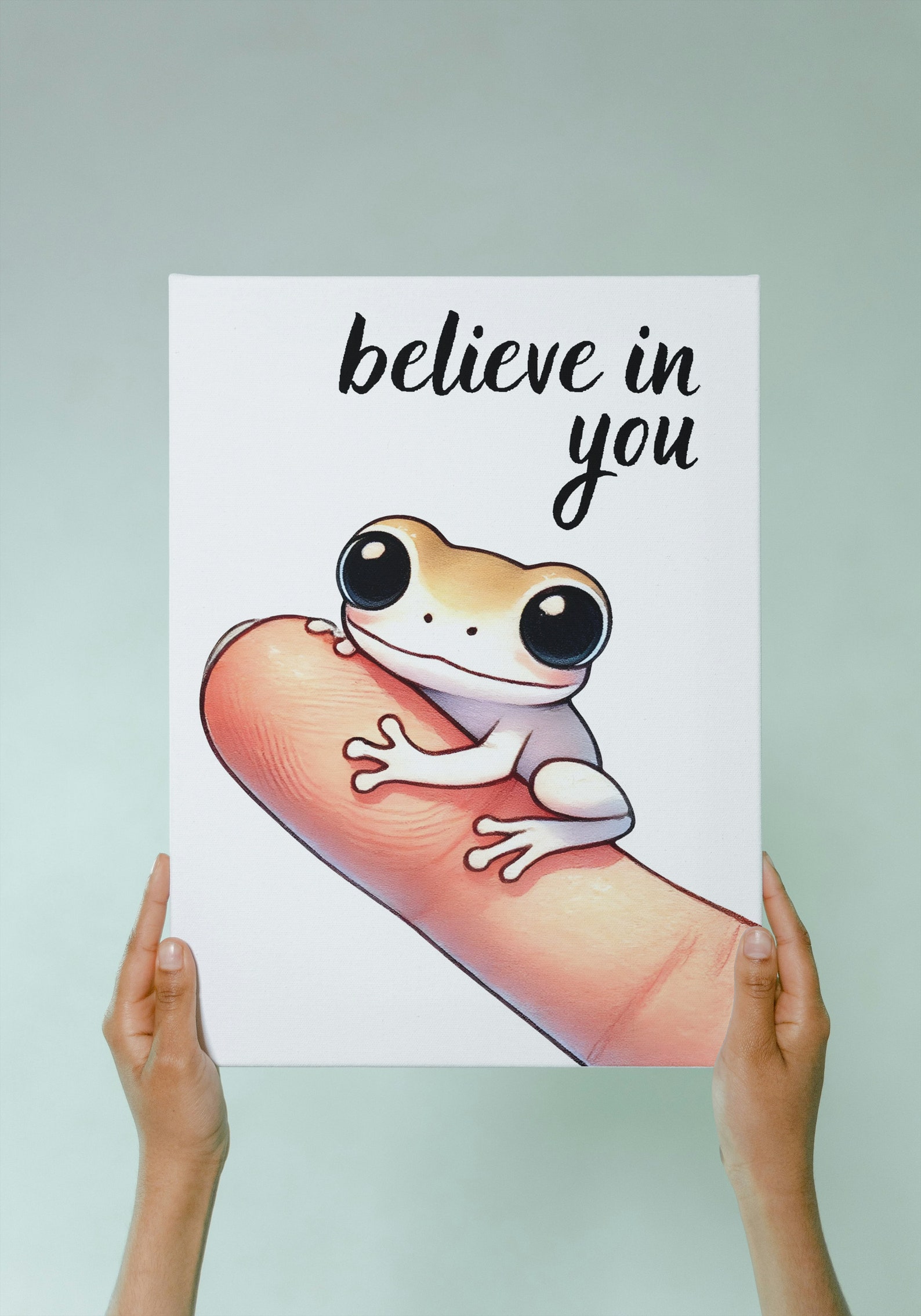 Cute Frog Poster, Inspirational Quote Wall Art, Cute Frog Drawing ...