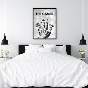 Gamer Hand Illustration Poster: WSAD Keys Gaming Art (digital Download ...