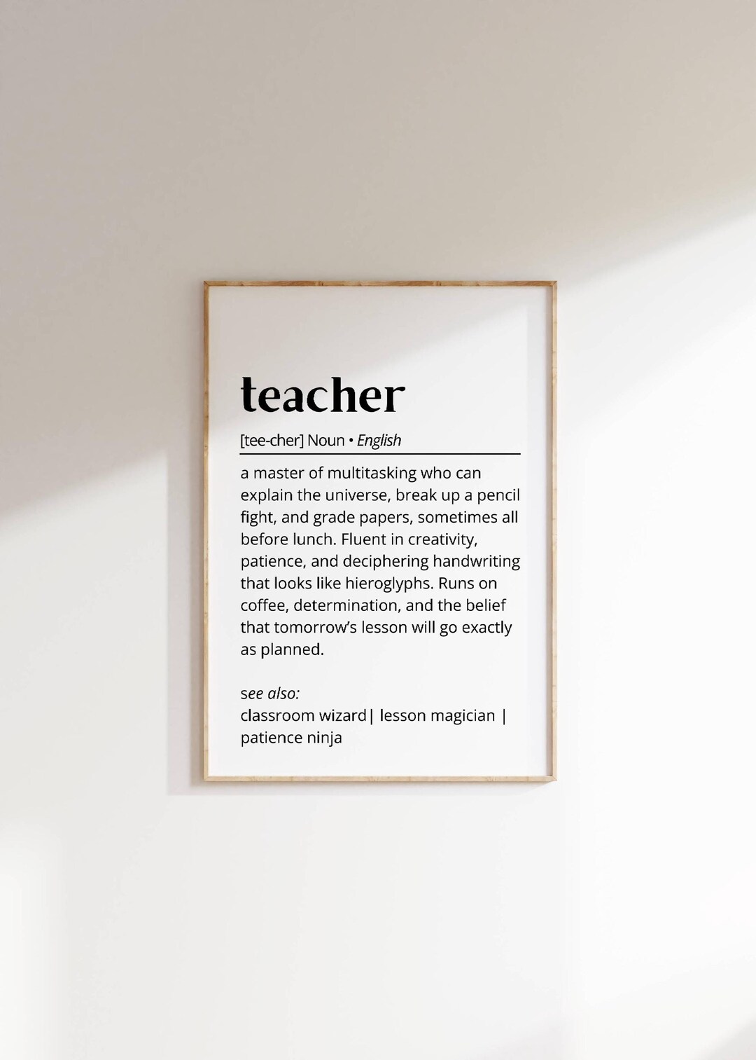 Teacher Definition Print: Funny Classroom Decor (digital Download) - Etsy