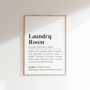 Laundry Room Definition Wall Art Laundry Quote Poster Gift for Her ...