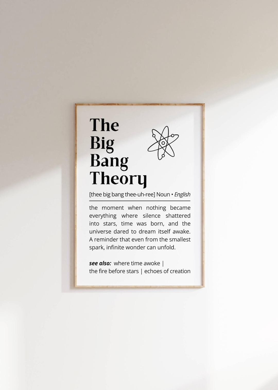Big Bang Theory Definition Print: Science Astronomy Poster (digital ...