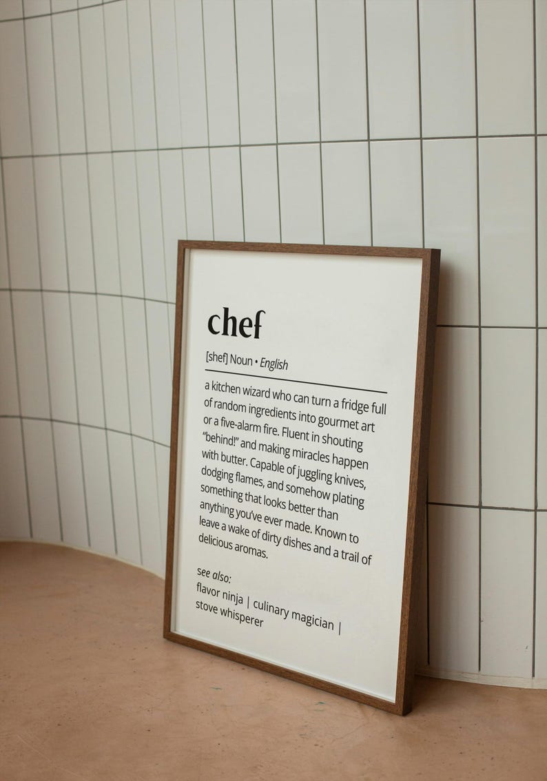 Chef Definition Print: Funny Kitchen Wall Art (digital Download) - Etsy