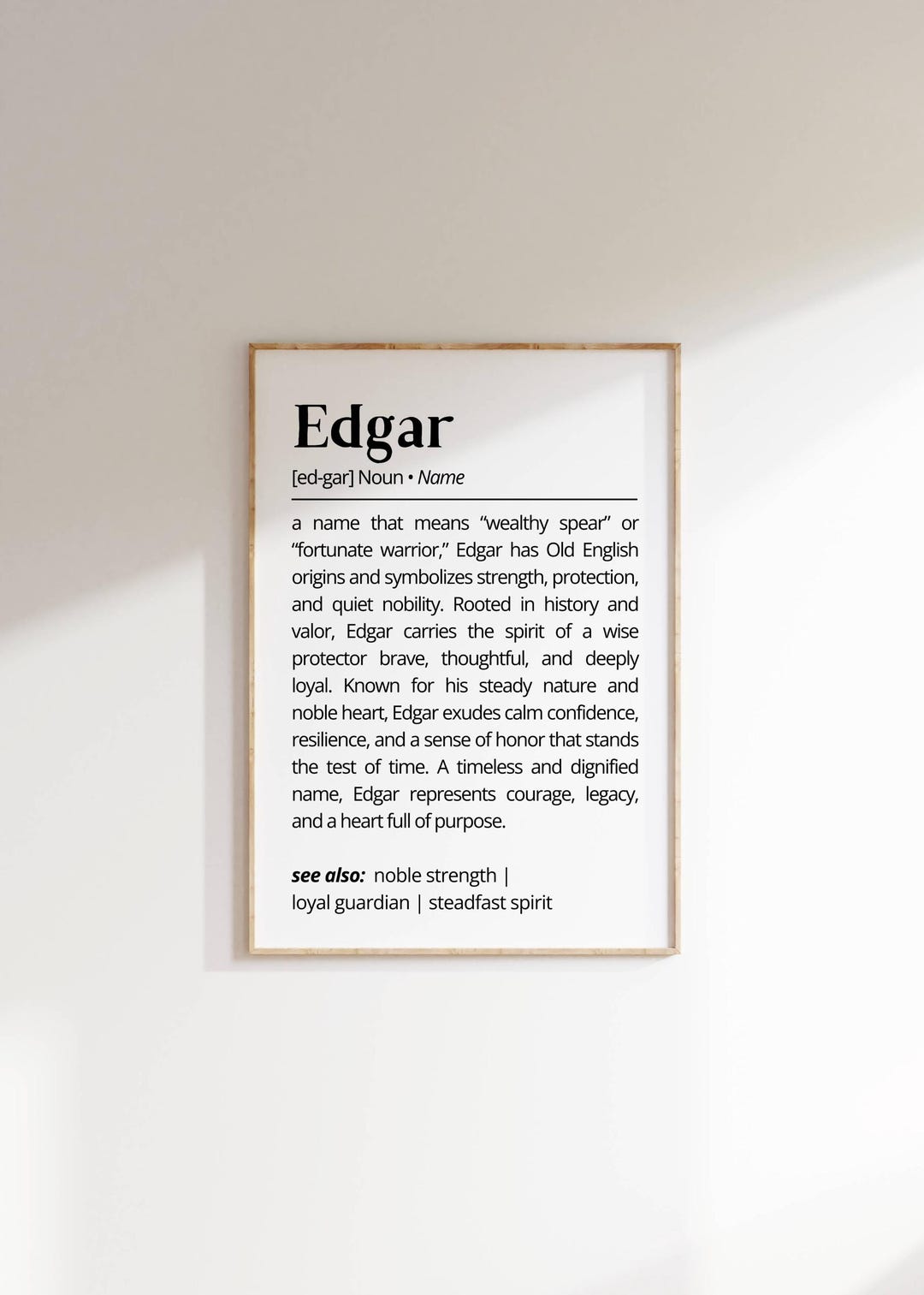 Edgar Name Meaning Art: Minimalist Boy Nursery Decor (digital Download ...