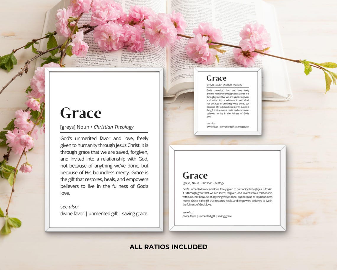 Grace Definition Print: Christian Home Decor (digital Download) - Etsy