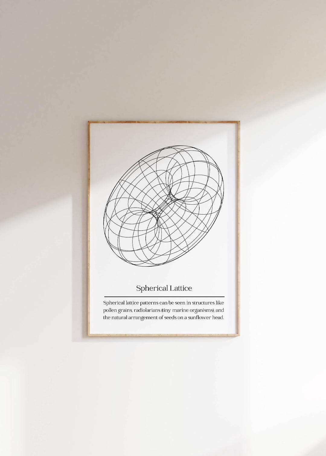 Parametric Wall Art Spherical Lattice Geometric Minimalist Printable ...