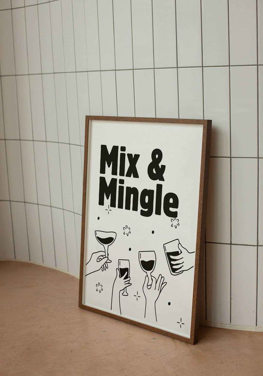 Mix & Mingle, Cocktail Poster, Alcoholic Posters, Poster Cocktail ...