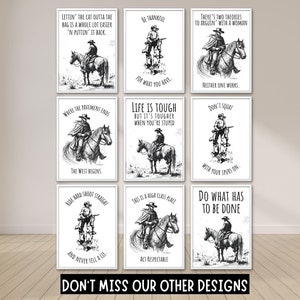 Cowboy Sayings, Western Wall Decor, Typography as Art, Cowboy Poster ...
