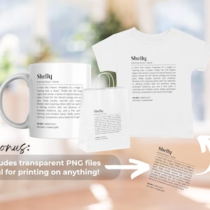 Shelly Name Definition Wall Art Personalized Name Meaning Printable ...